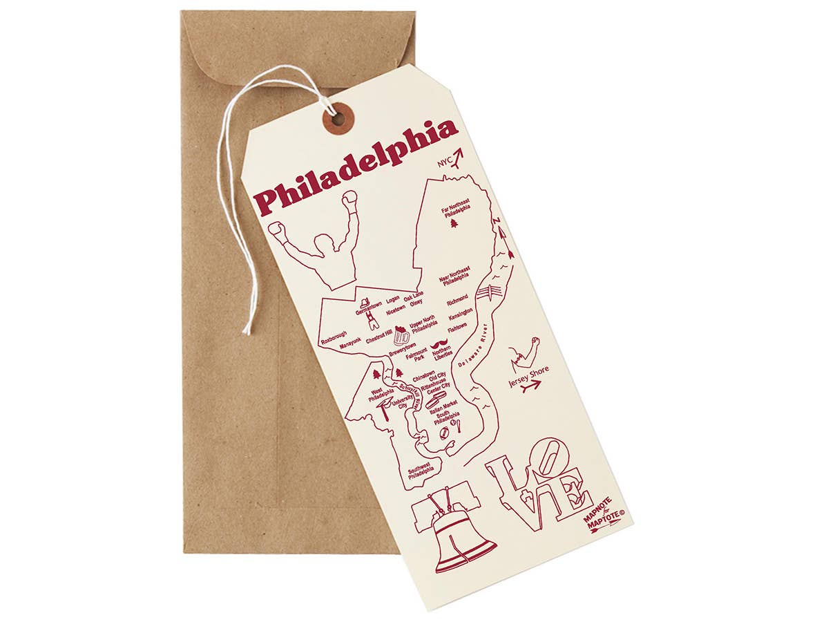 Philadelphia Mapnote – Recycled Paper Greeting Card – Maptote