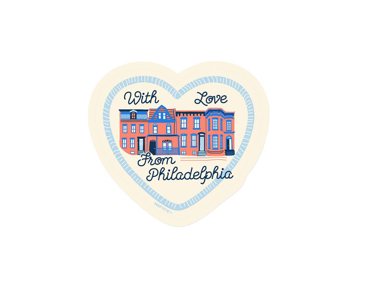 Philadelphia With Love Rowhouses Sticker – Maptote
