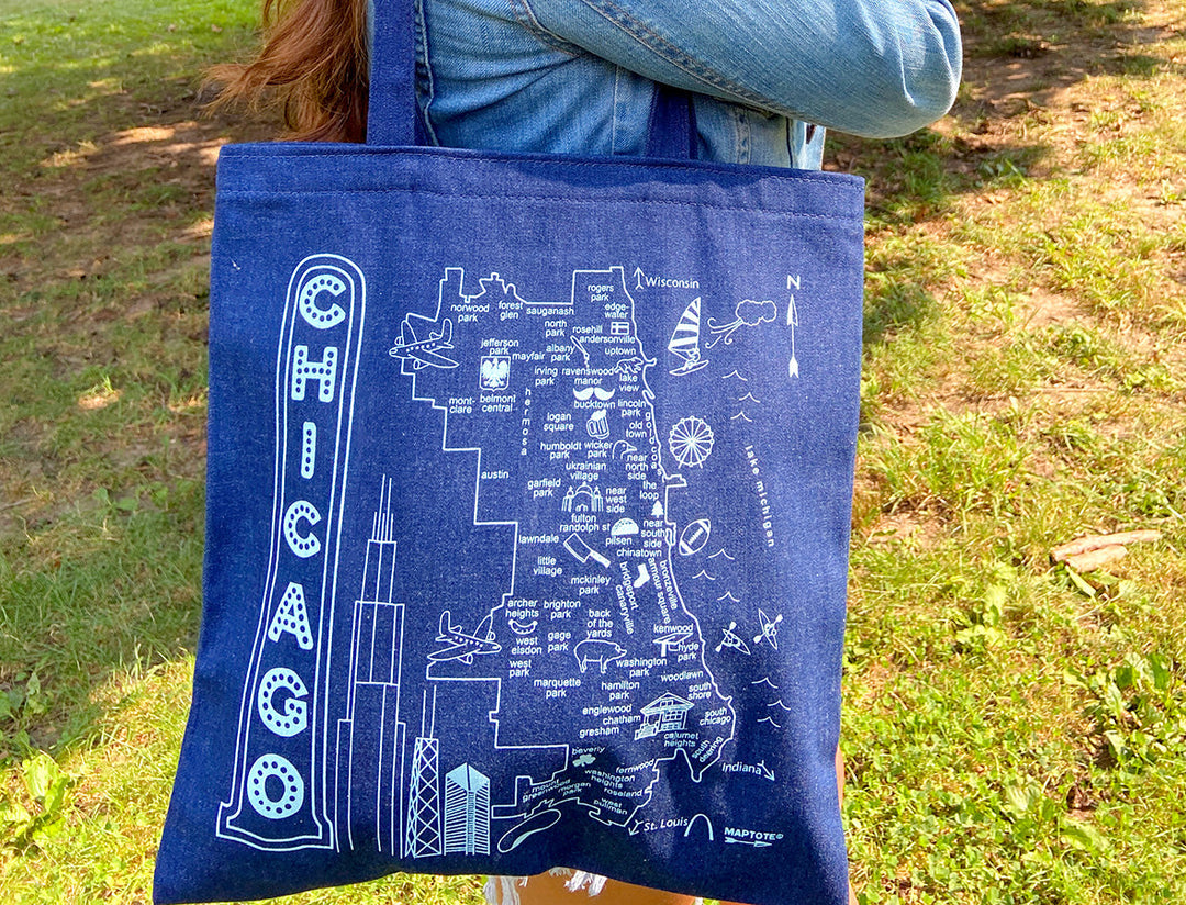 Chicago Denim Tote – Maptote