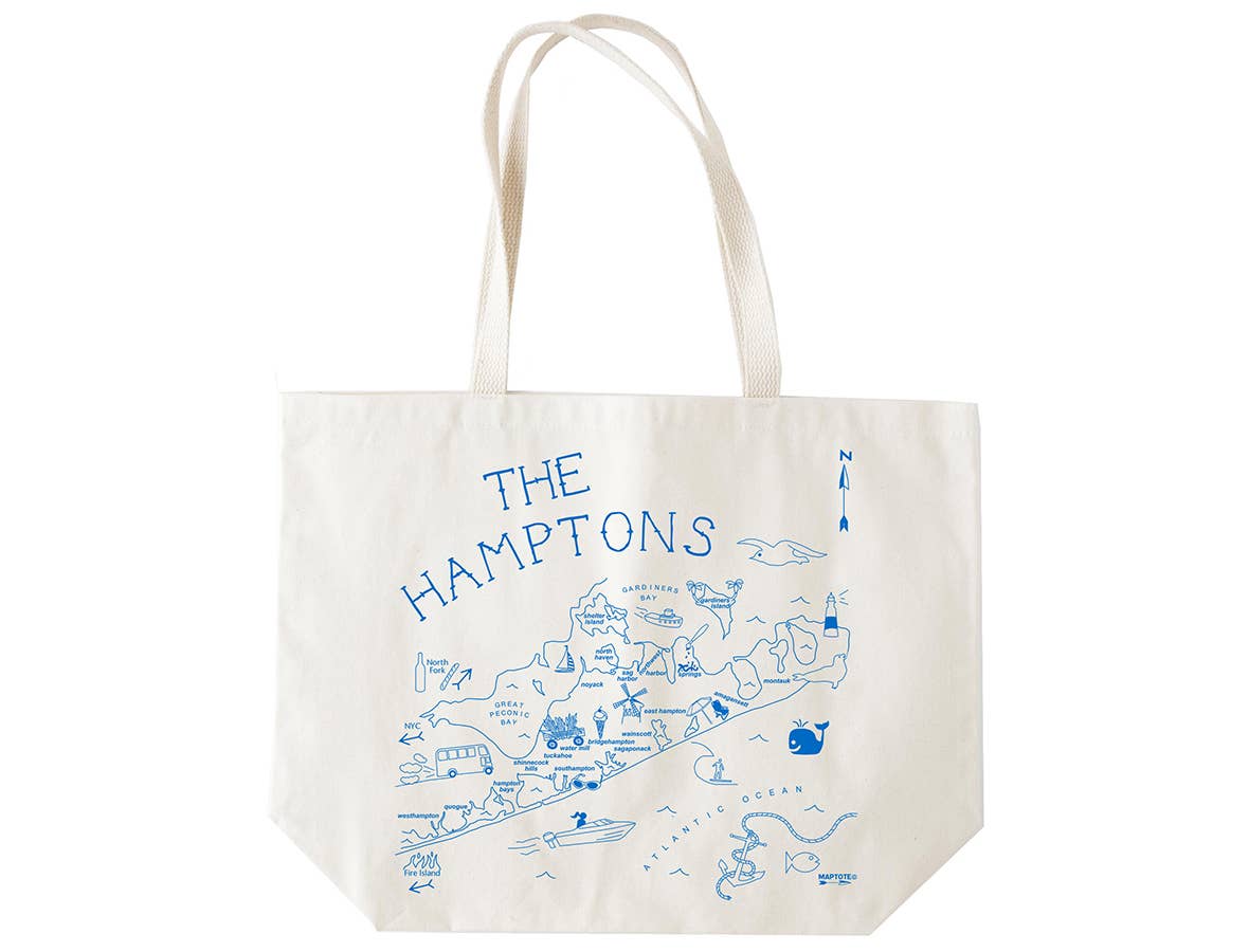 Hamptons Beach Tote - Large Canvas Map Bag – Maptote