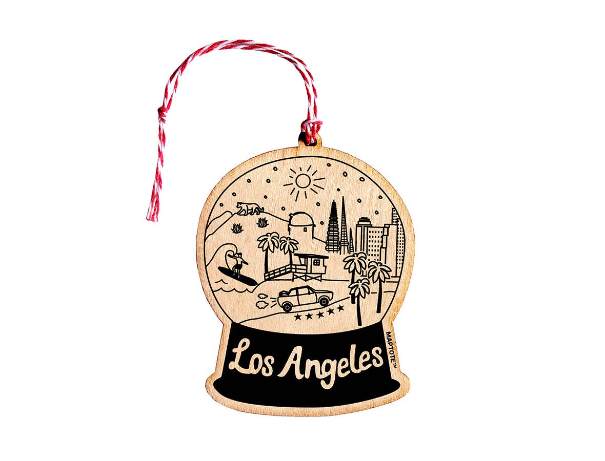 Los Angeles Wood Ornament - Handcrafted LA-Themed Holiday Decor – Maptote