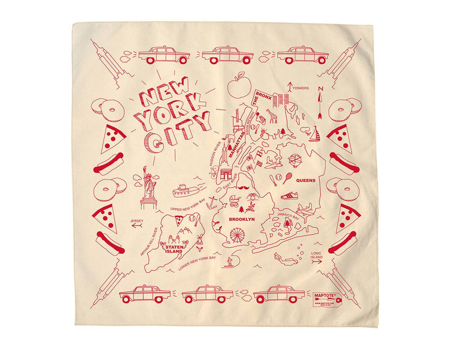 New York City Bandana | 100% Cotton Hand-Drawn NYC Map Design – Maptote