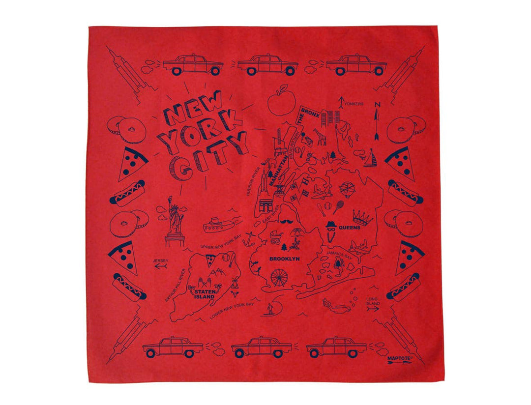 New York City Bandana | 100% Cotton Hand-Drawn NYC Map Design – Maptote