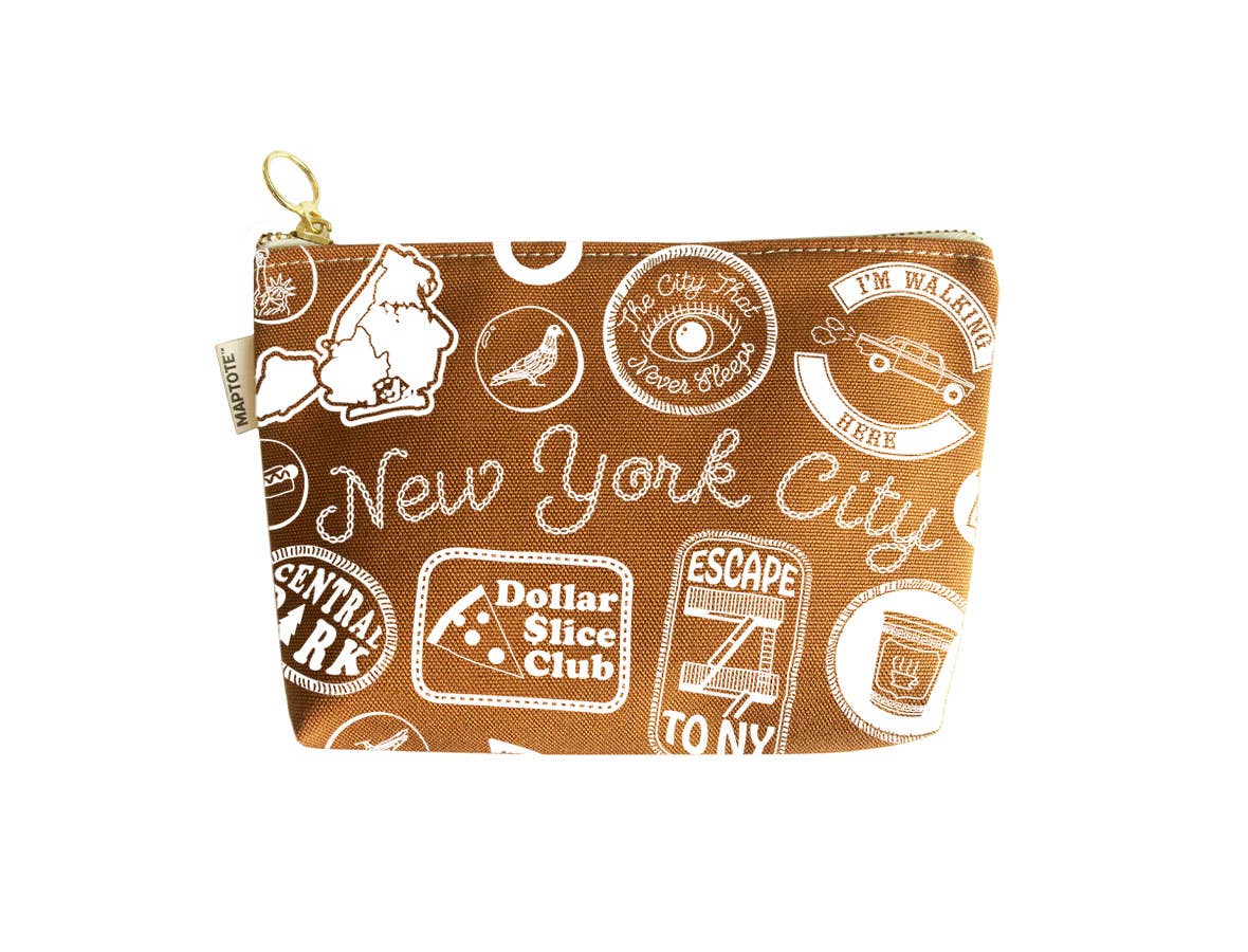 New York City Pins & Patches Zipped Pouch – Maptote