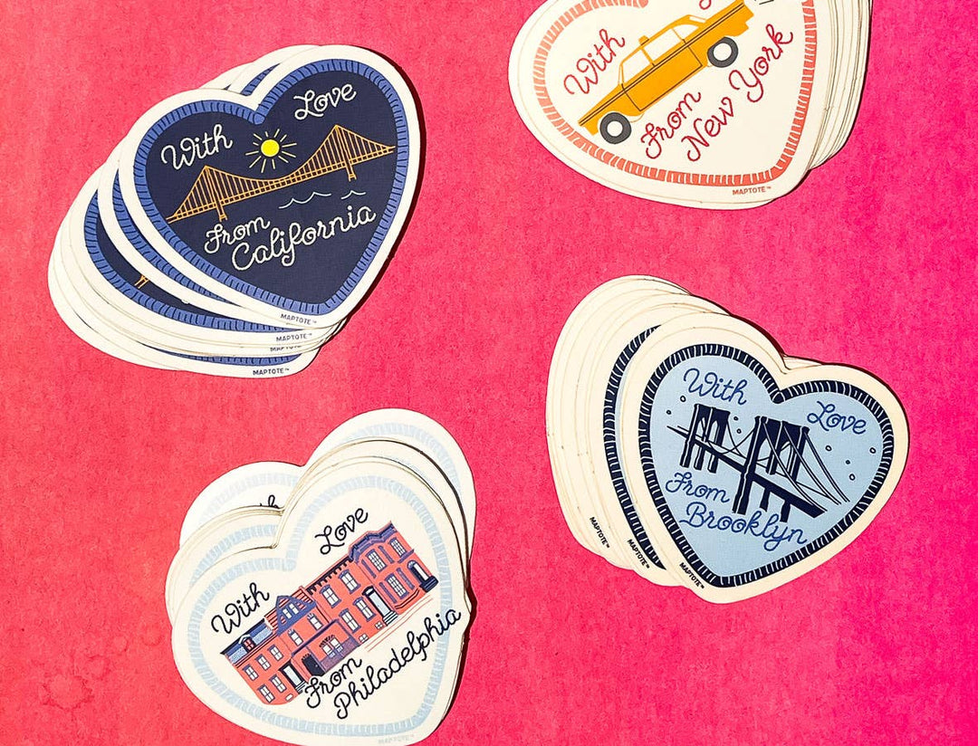 New York City With Love Taxi Sticker – Maptote