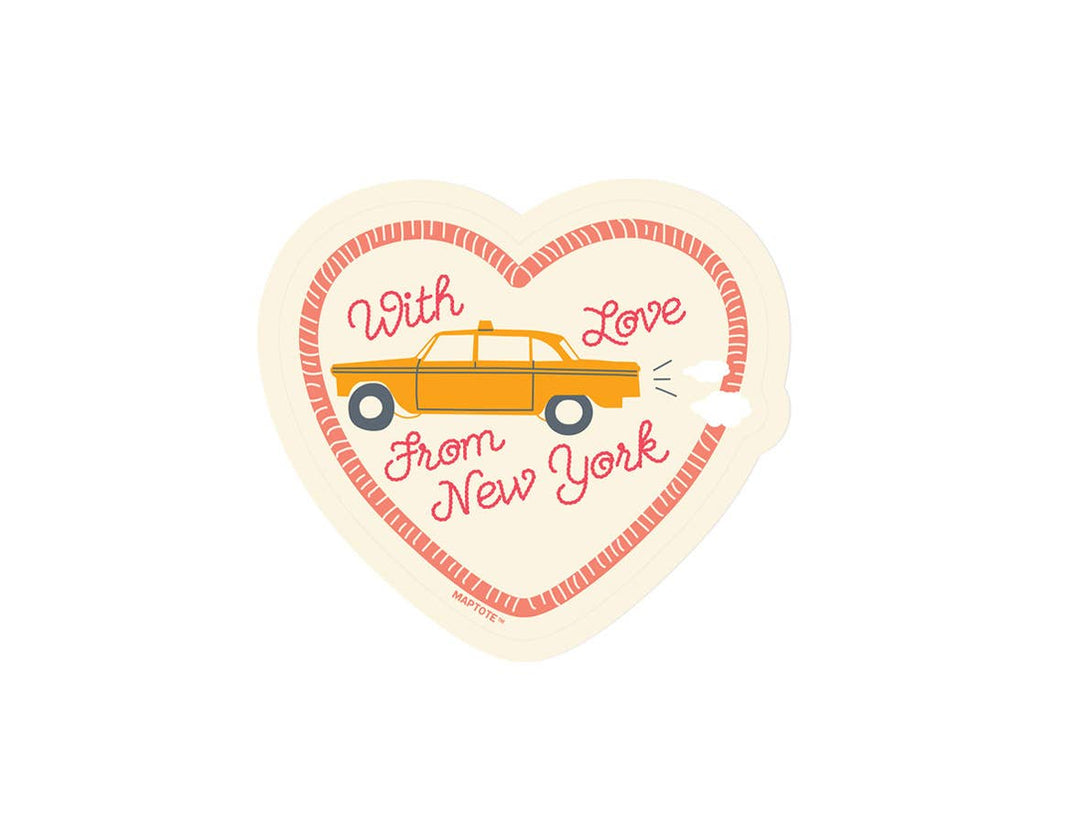 New York City With Love Taxi Sticker – Maptote