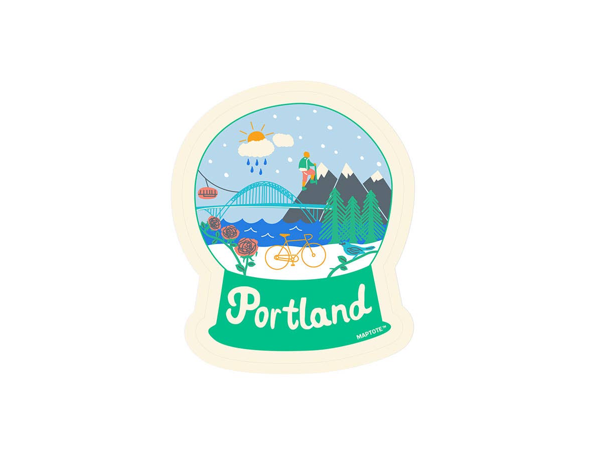 Portland Snowglobe Sticker – Maptote