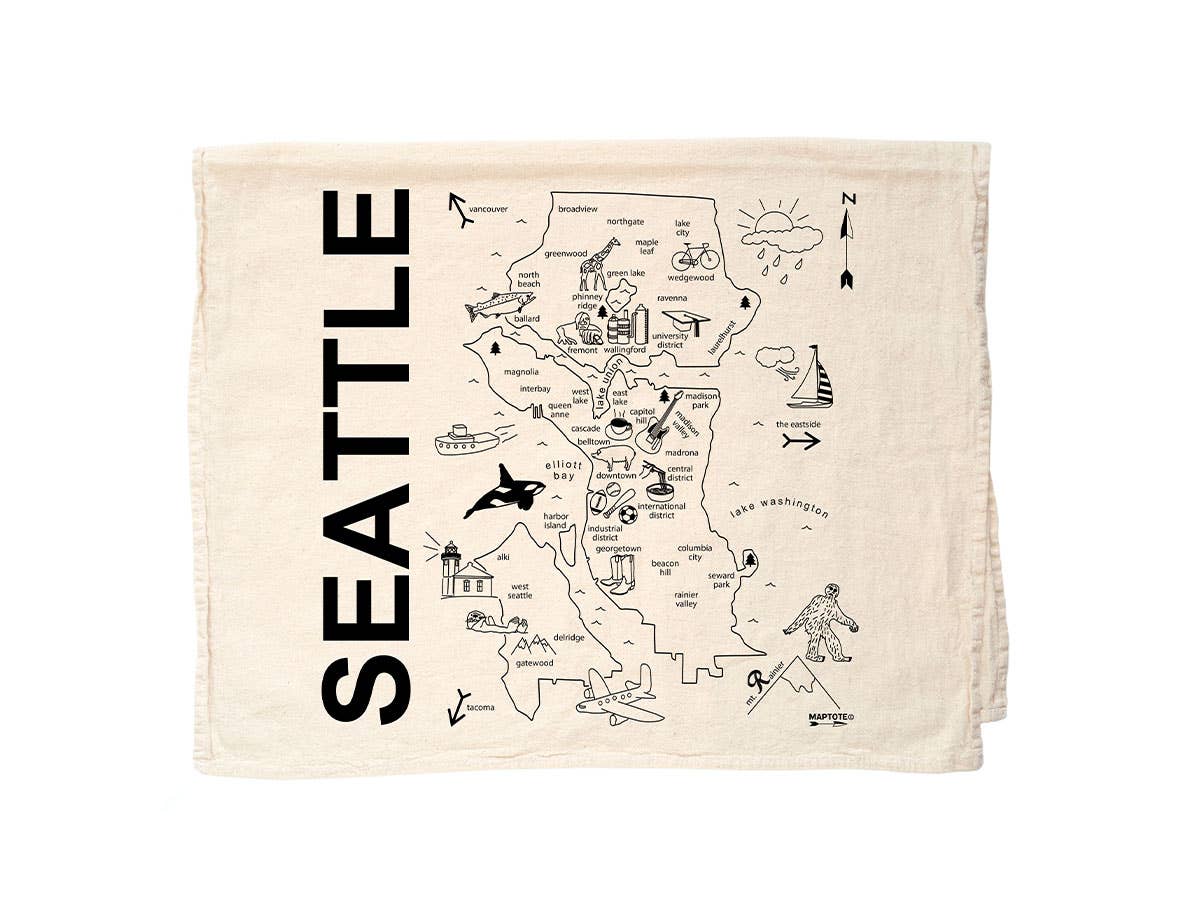 Seattle Tea Towel – Maptote