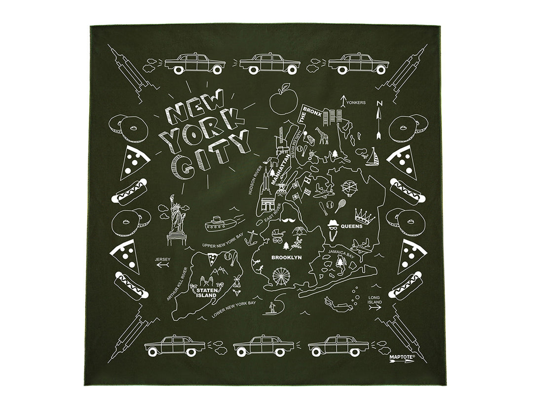 New York City Bandana | 100% Cotton Hand-Drawn NYC Map Design – Maptote