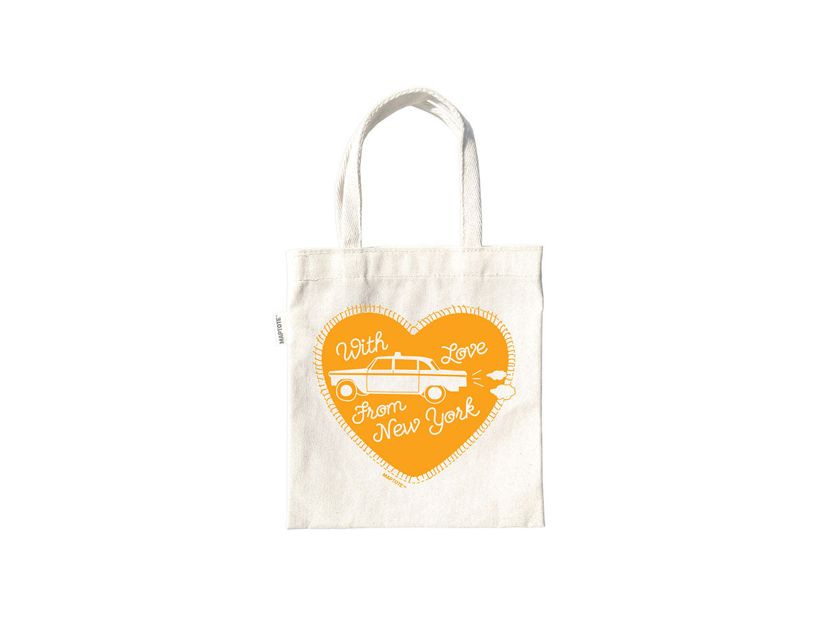 New York City Heart Tiny Tote – Yellow Taxi Cotton Mini Bag – Maptote